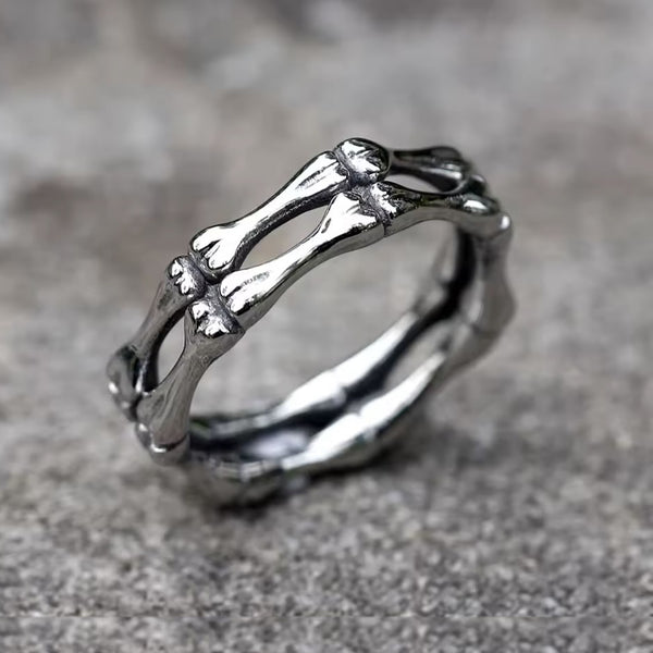 Stainless Steel Band of Bones Ring – ALT Jewellery